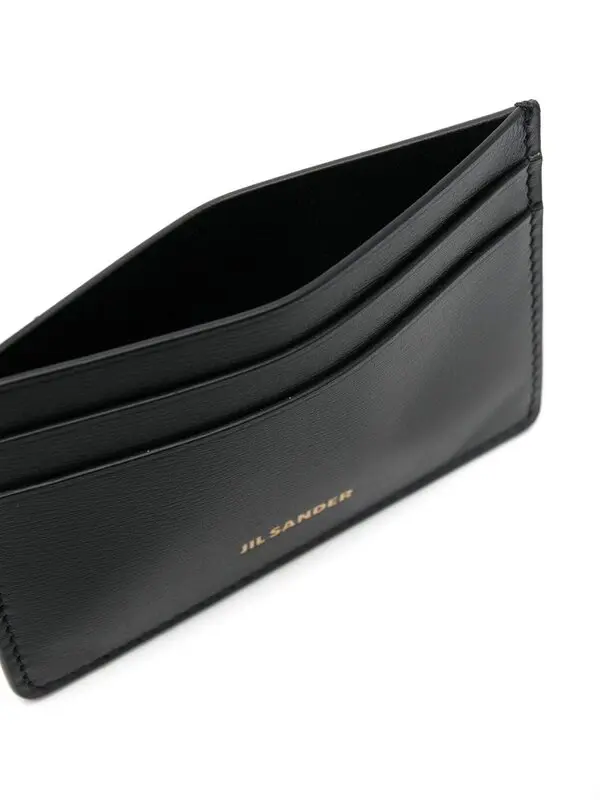 JIL SANDER Logo-lettering Leather Cardholder - Black