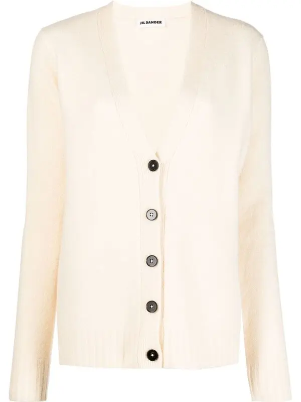 JIL SANDER Button-down Knit Cardigan - Neutrals