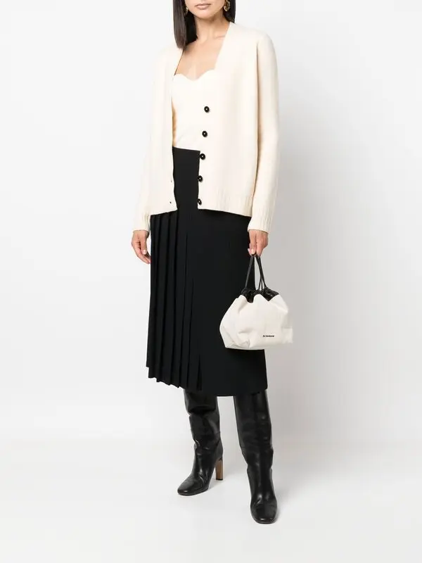 JIL SANDER Button-down Knit Cardigan - Neutrals