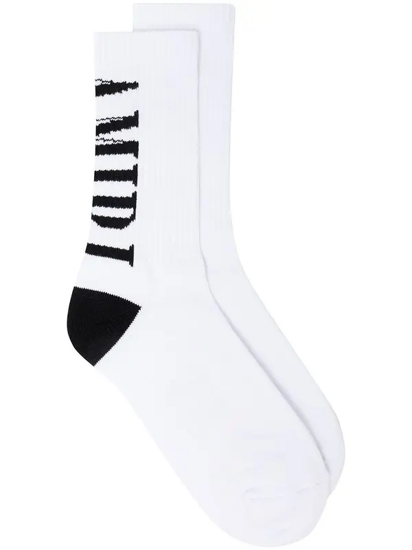 Amiri Logo-print Cotton Socks - White