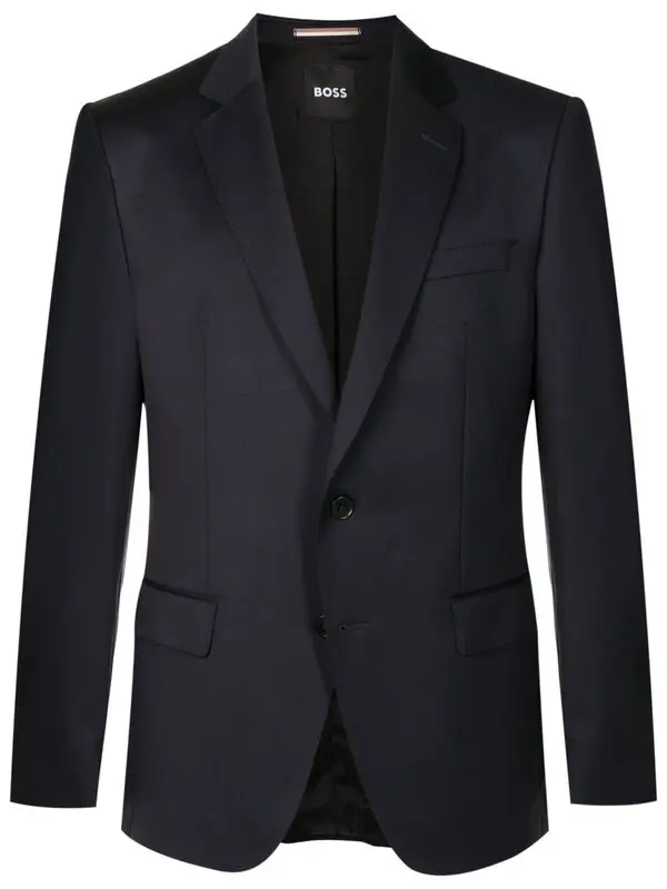 BOSS Single-breasted Fitted Blazer - Blue