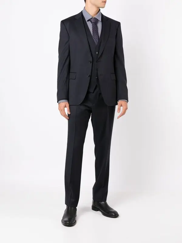 BOSS Slim-fit Suit Jacket In Virgin-wool Serge - Blue