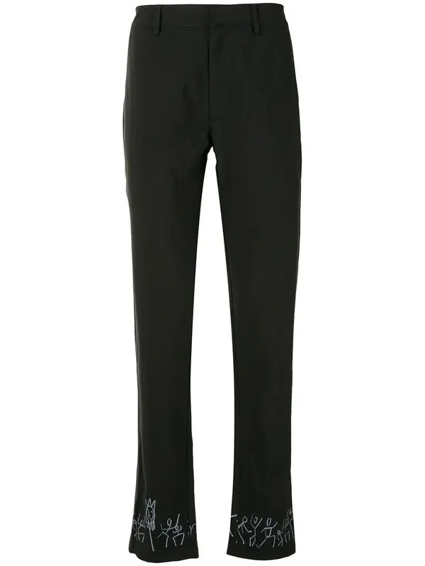 COUNTY OF MILAN Straight-leg Trousers - 1001 Black White