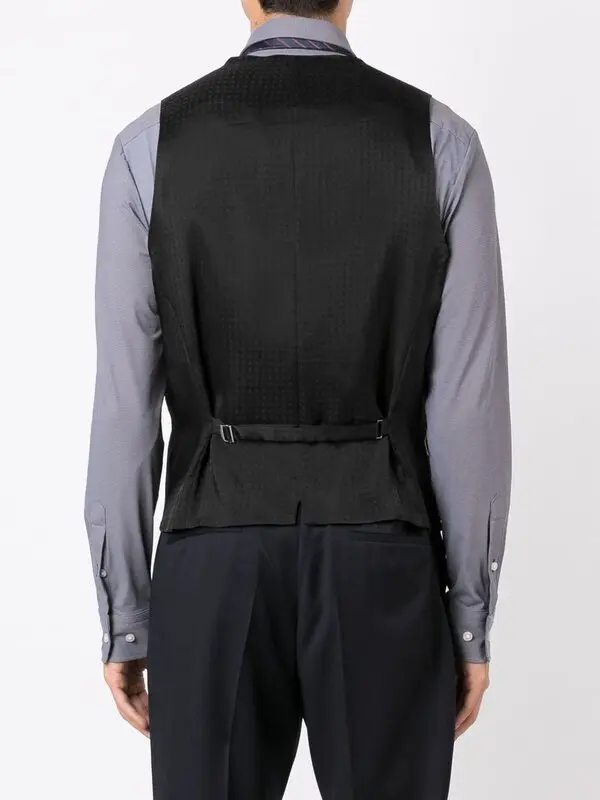 BOSS Button-down Tailored Waistcoat - Black