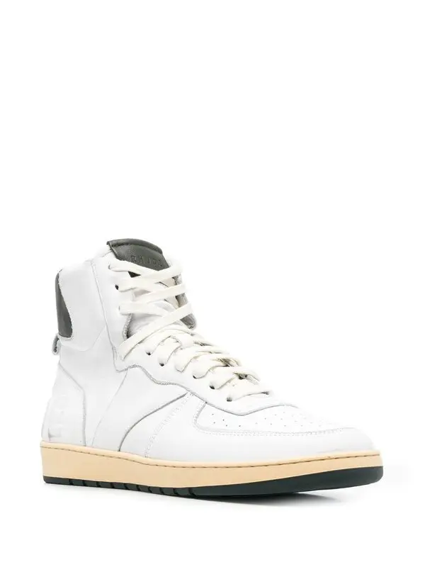 Rhude High-top Leather Sneakers - White