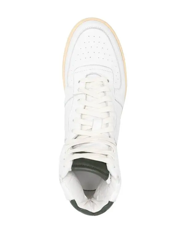 Rhude High-top Leather Sneakers - White