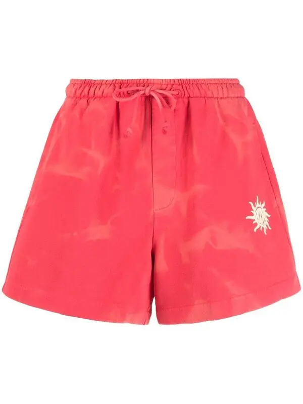 HOLZWEILER Tie-dye Cotton Shorts - Red