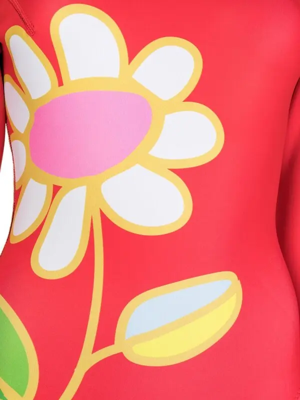 Cynthia Rowley Floral Print Mock Neck Wetsuit