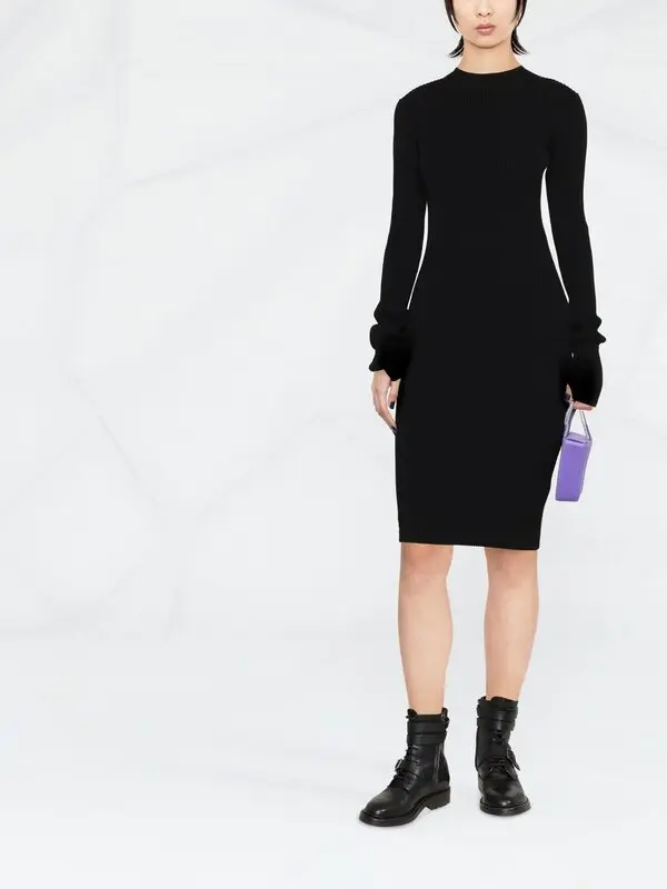 Philipp Plein Lace-up Detailed Midi Dress - Black
