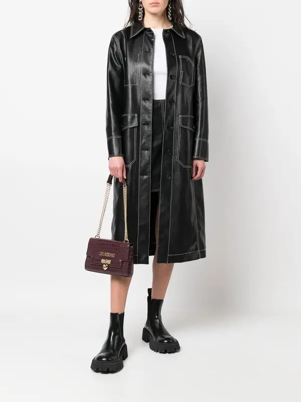 Moschino Crocodile-effect Shoulder Bag