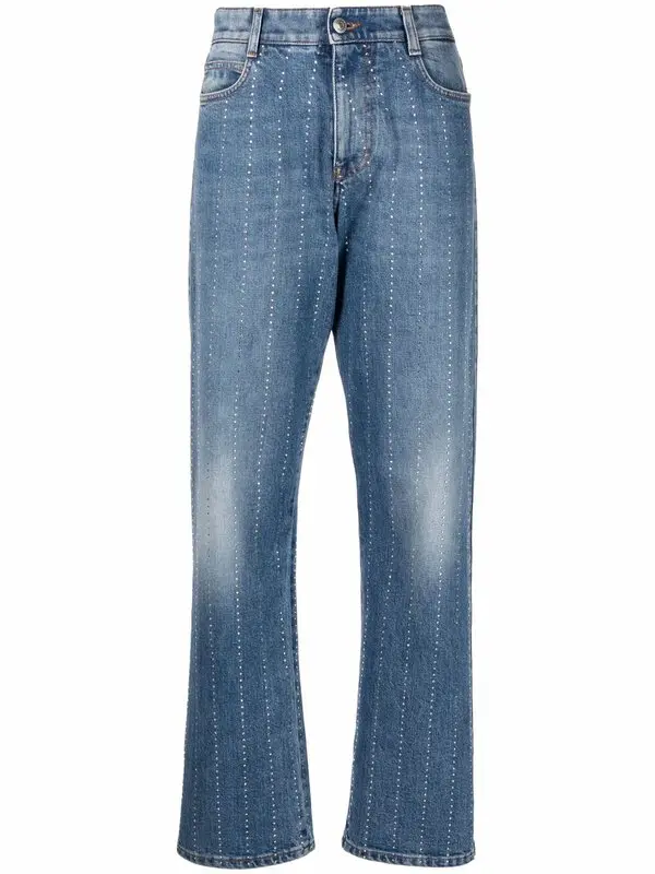 Stella McCartney Rhinestone-embellished Straight-leg Jeans