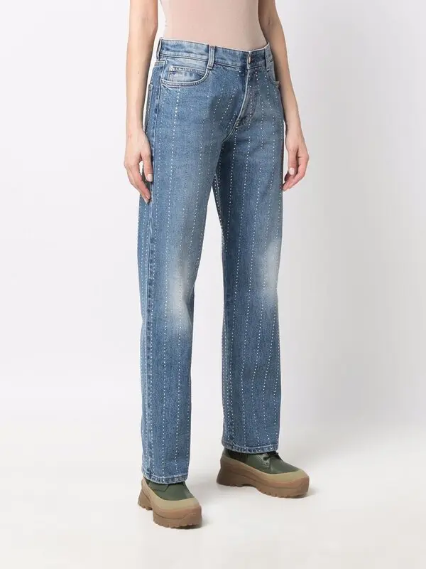 Stella McCartney Rhinestone-embellished Straight-leg Jeans