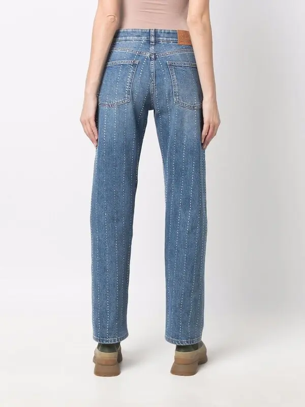 Stella McCartney Rhinestone-embellished Straight-leg Jeans