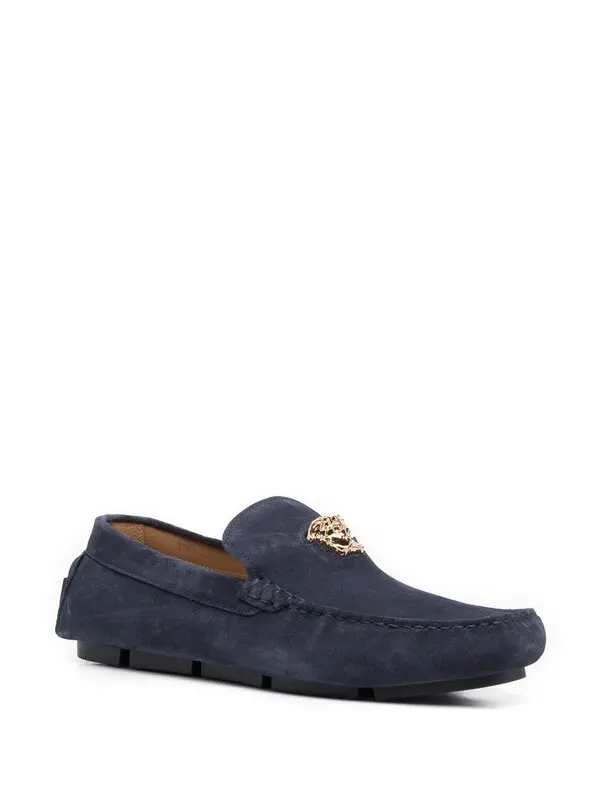Versace La Medusa Suede Loafers - Blue