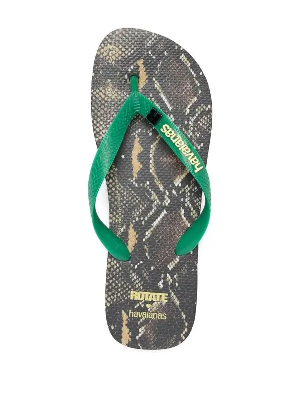 ROTATE BY BIRGER CHRISTENSEN Snakeskin-print Flip Flops