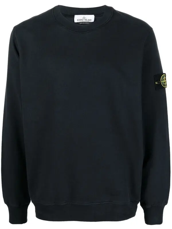 Stone Island Compass-patch Cotton Sweatshirt - Blue