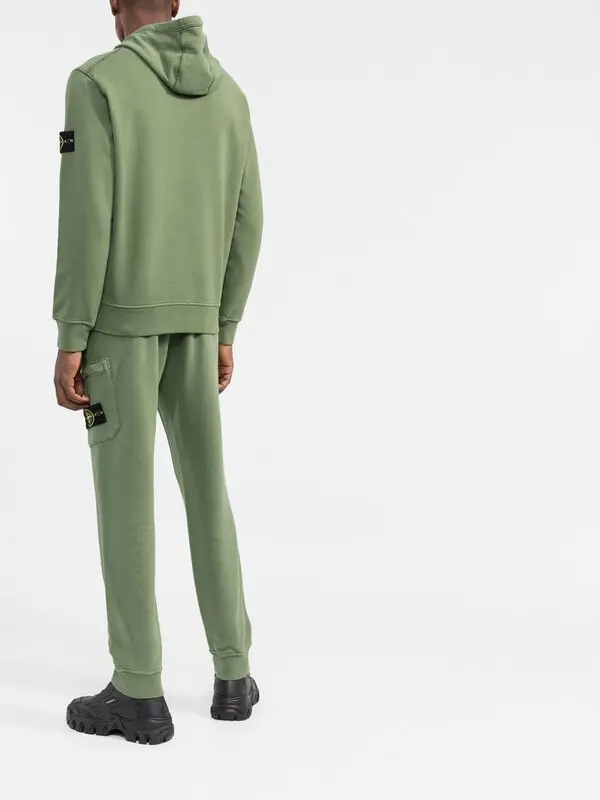 Stone Island Tapered Fleece Track Trousers - Green