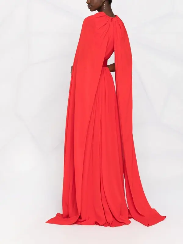 Elie Saab Belted Cape-effect Gown