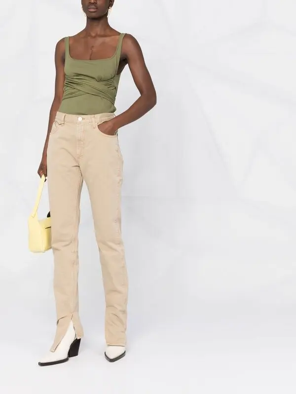 Attico Slit-hem Straight-leg Jeans