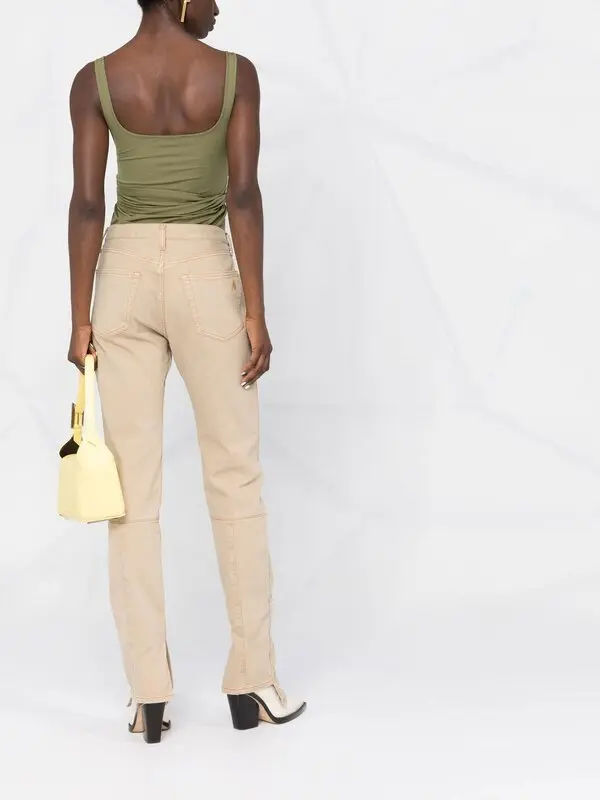 Attico Slit-hem Straight-leg Jeans