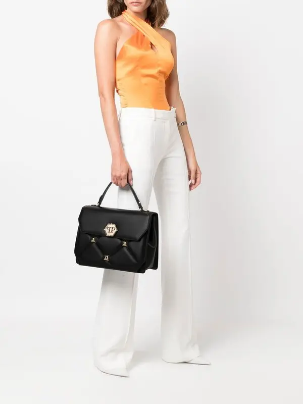 Philipp Plein Logo Stud-embellished Tote Bag