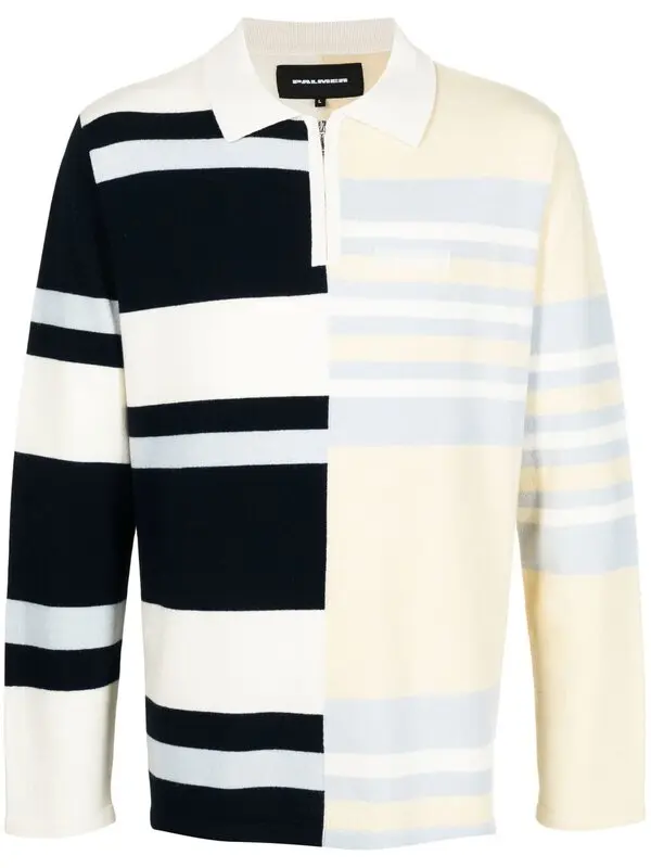 PALMER Split-stripe Polo Shirt - Yellow