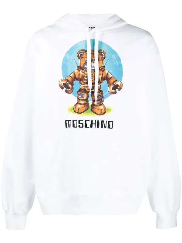 Moschino Teddy Bear-print Hoodie - White