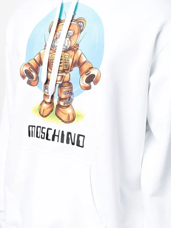 Moschino Teddy Bear-print Hoodie - White