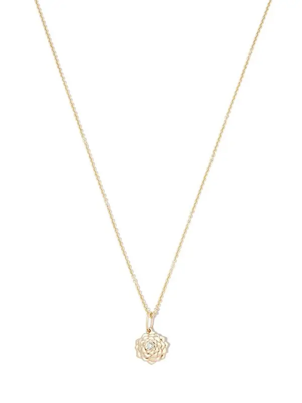 SYDNEY EVAN 14kt Yellow Camellia Diamond Necklace - Gold