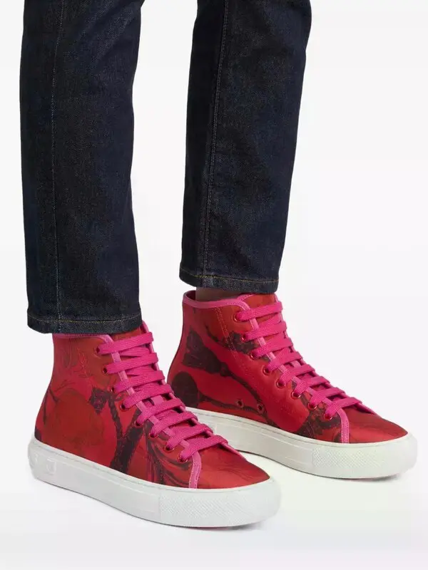 FERRAGAMO Print Detail Lace-up Sneakers
