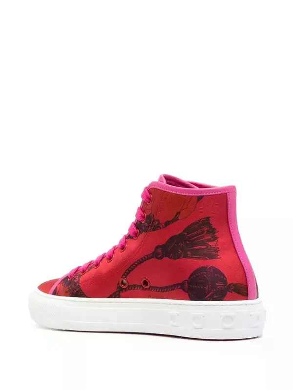FERRAGAMO Print Detail Lace-up Sneakers