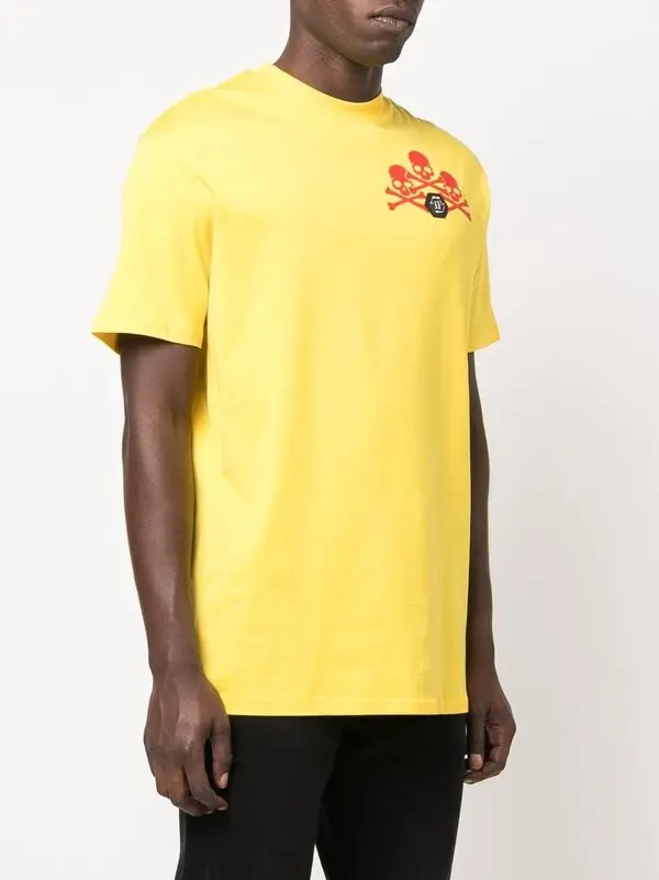 Philipp Plein Skull-print Detail T-shirt - Yellow