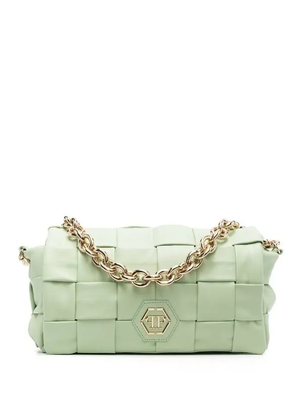 Philipp Plein Intertwined Leather Shoulder Bag - Green