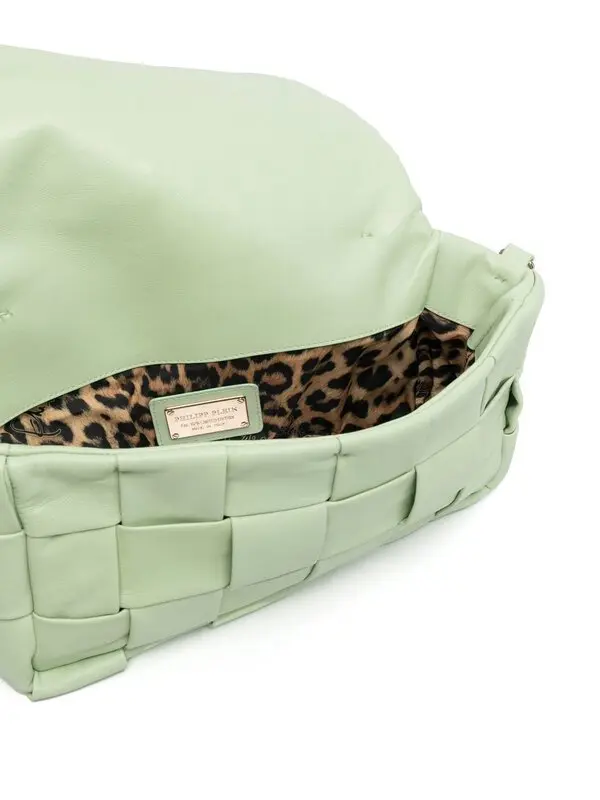 Philipp Plein Intertwined Leather Shoulder Bag - Green