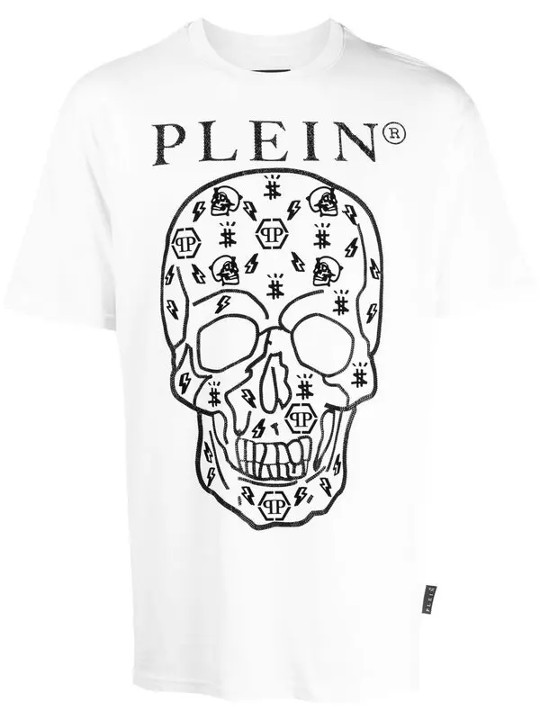 Philipp Plein Skull-print Round Neck T-shirt - White