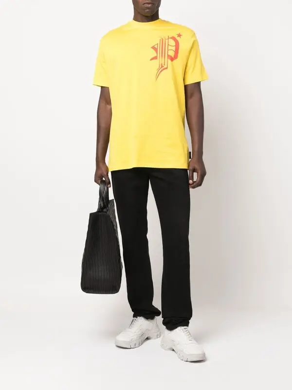 Philipp Plein Skull-print Detail T-shirt - Yellow