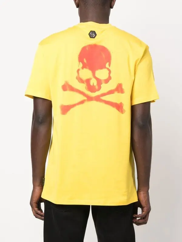 Philipp Plein Skull-print Detail T-shirt - Yellow