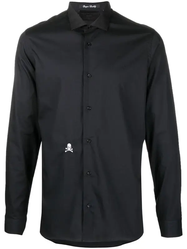 Philipp Plein Embroidered Skull Cotton Shirt
