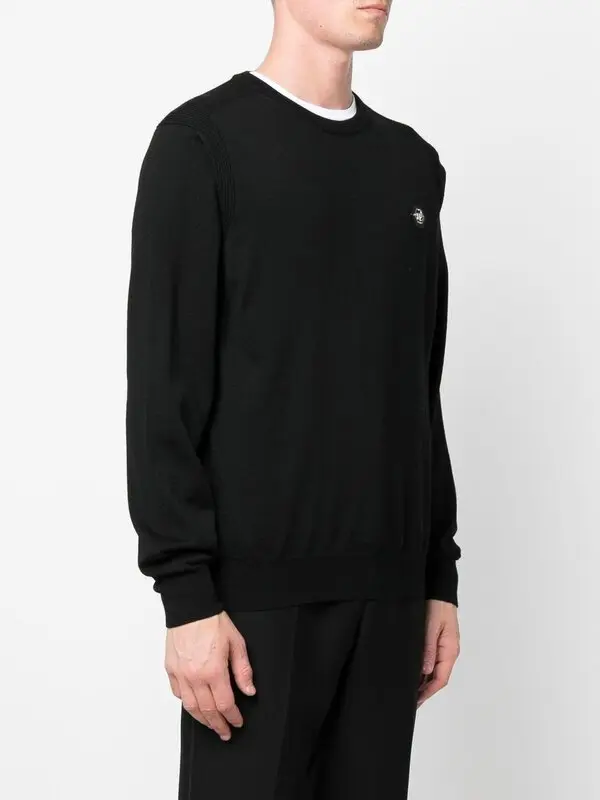 Philipp Plein Logo Patch Merino Wool Jumper