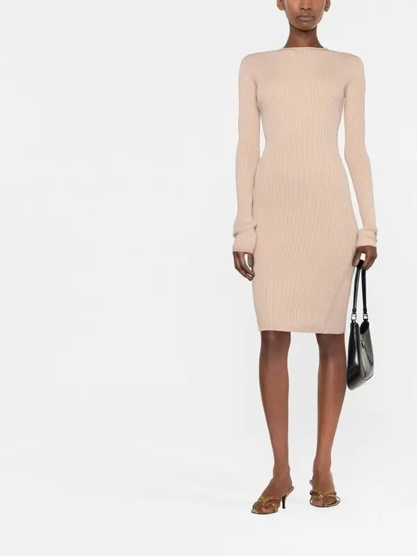 Philipp Plein Lace-up Detailed Midi Dress - Neutrals