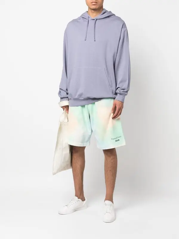 MSGM Logo-print Tie-dye Shorts
