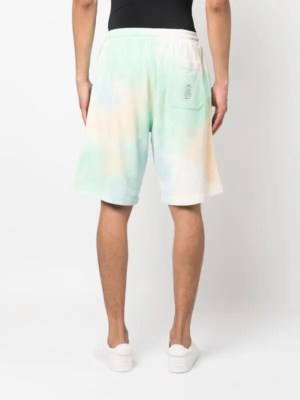 MSGM Logo-print Tie-dye Shorts