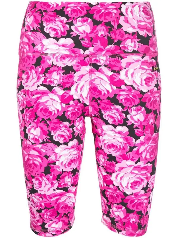 MSGM Floral-print Bike Shorts - Pink