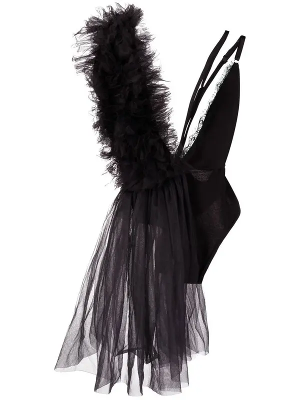 Alchemy Fashions X Lia Aram Asymmetric Tulle Bodysuit