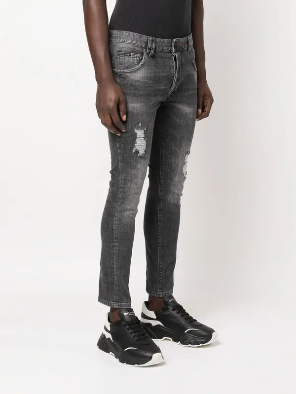 Philipp Plein Distressed Straight-leg Jeans