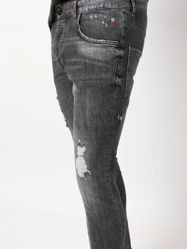 Philipp Plein Distressed Straight-leg Jeans
