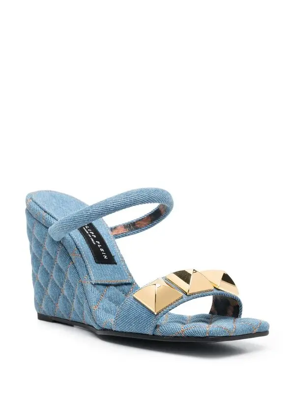 Philipp Plein 110mm Stud-detail Wedge Sandals