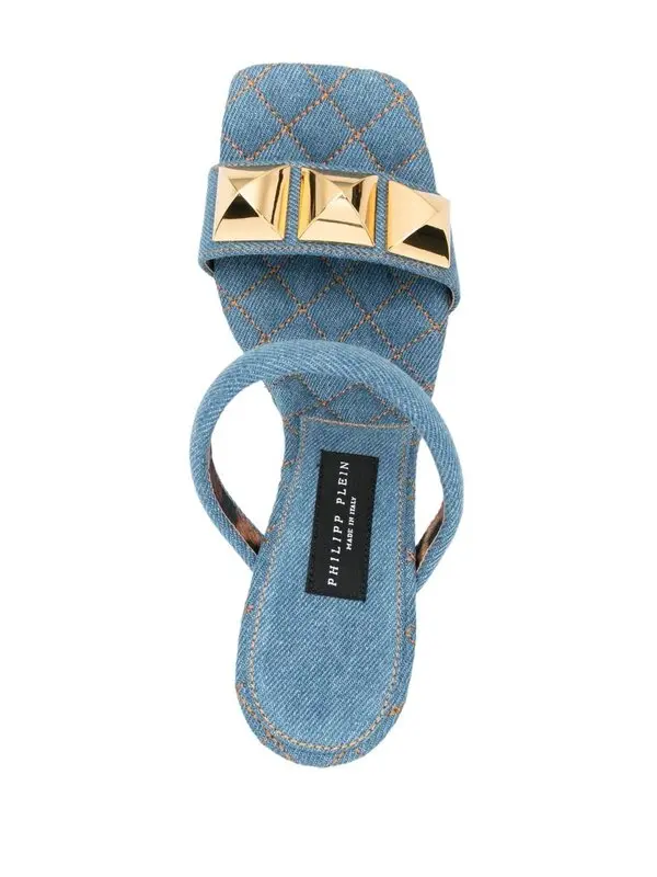 Philipp Plein 110mm Stud-detail Wedge Sandals