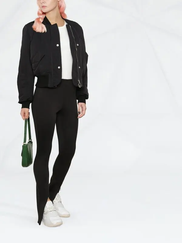 Calvin Klein Logo-embroidered Cuff-zip Leggings