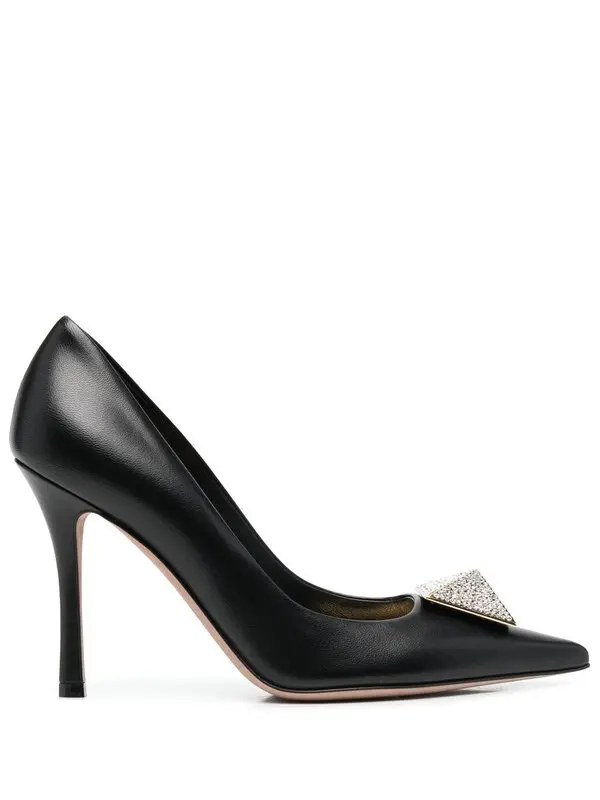 Valentino Garavani 100mm One Stud Embellished Pumps